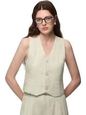 JUANA Hemp Tailored Vest - Light Mint