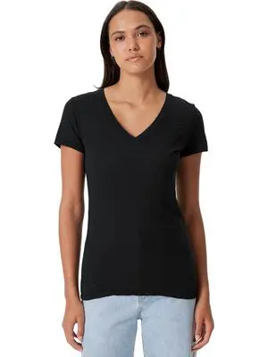 Goldie LeWinter Signature Slub V-neck T-shirt - Black