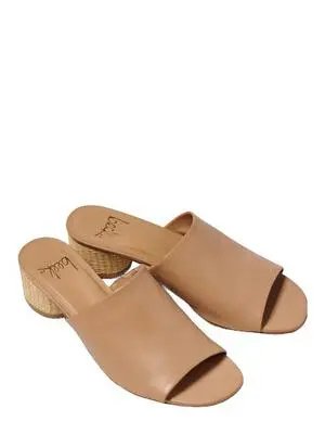 Beek Beek Stilt Slide Sandal With Raffia Block Heel Beach/raffia