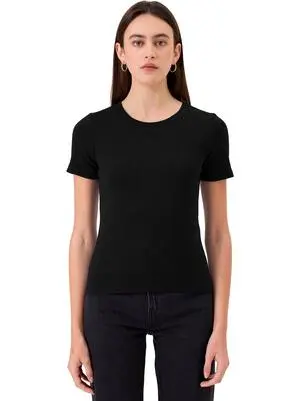 Goldie LeWinter Goldie LeWinter Camille Ribbed Tee Black