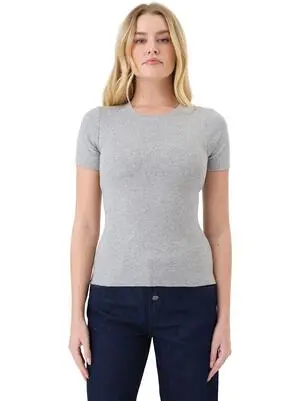 Goldie LeWinter Goldie LeWinter Camille Ribbed Tee Gray Heather
