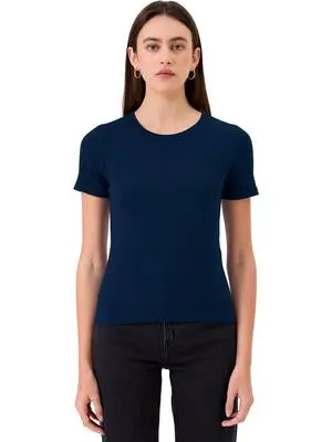 Goldie LeWinter Camille Ribbed Tee - Navy