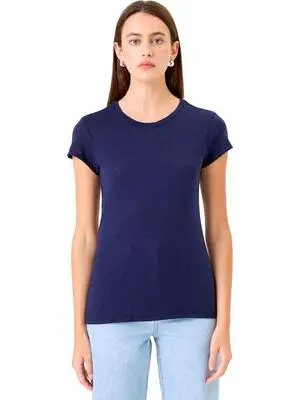 Goldie LeWinter Signature Slub Crewneck T-shirt - Navy