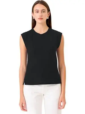 Goldie LeWinter Signature Slub Cap Sleeve Tee - Black