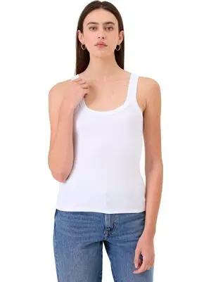 Goldie LeWinter Angeline Ribbed Tank - White