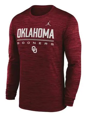 JORDAN Oklahoma Sideline Velocity Brand Dri-fit College T-shirt - Red