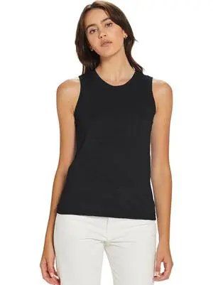 Goldie LeWinter Signature Slub Crew Neck Tank - Black