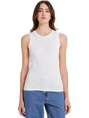 Goldie LeWinter Signature Slub Crew Neck Tank - White