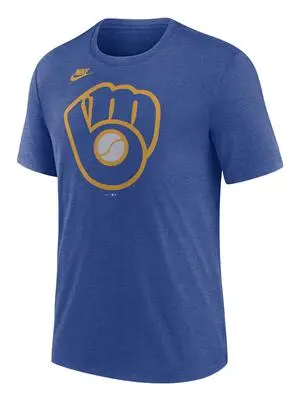 Nike Milwaukee Brewers Cooperstown Logo Mlb T-shirt - Blue