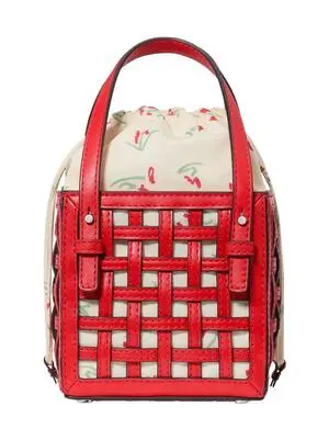 Kate Spade New York Woven Leather Bucket Bag - Heirloom Tomato