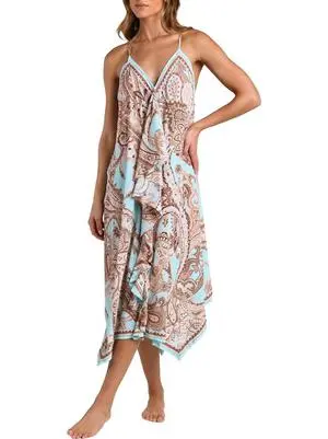 L'Agence Traditional Paisley Cover-up Dress - Blue Multi