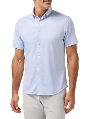 Mizzen+main Halyard Short Sleeve Performance Button-up Shirt - Cloud Blue Peter Gingham