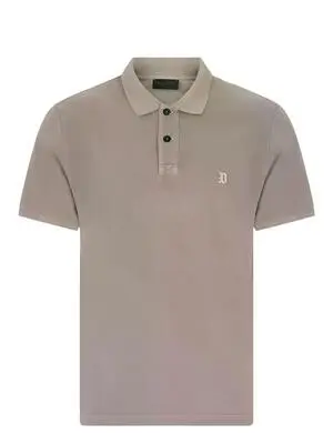 DONDUP Logo-embroidered Polo Shirt Neutrals