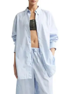 TOTEME Oversize Cotton & Linen Shirt - Sky