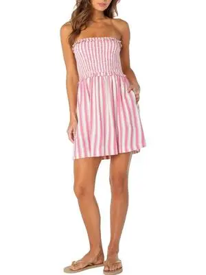 Roxy Avalon Stripe Strapless Midi Dress - Dew
