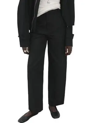 MANGO MANGO Barrel Cotton & Linen Trousers
