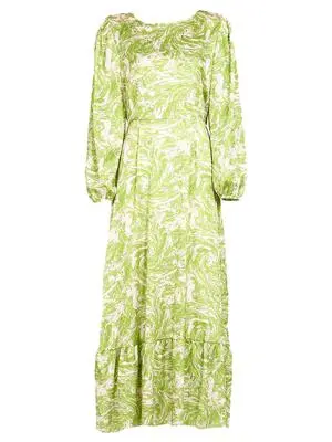 SOHUMAN Sustainable Printed Midi Dress - Green