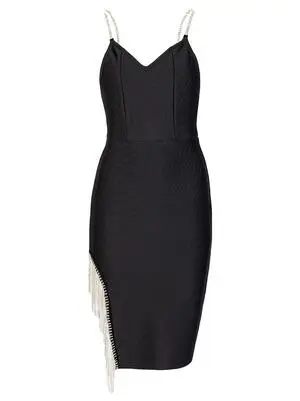 SOHUMAN Peis Midi Dress With Embellished Straps And Slit Detail - Black