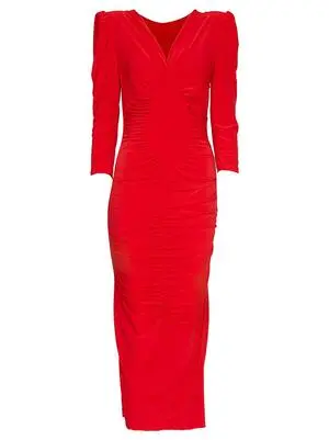 SOHUMAN Rouse Midi Dress Elegant Occasion Wear - Red