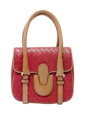 Bottega Veneta 2000-2010s Intrecciato Leather Handbag - Red