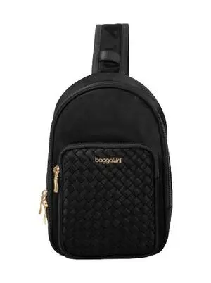 BAGGALLINI BAGGALLINI Waverly Woven Sling Black Woven Twill