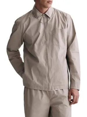 Brooklyn Industries Zip Front Cotton Overshirt - Shitake