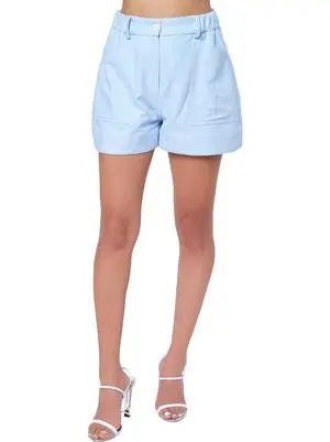 CIEBON Susana Cotton Blend Shorts - Light Blue