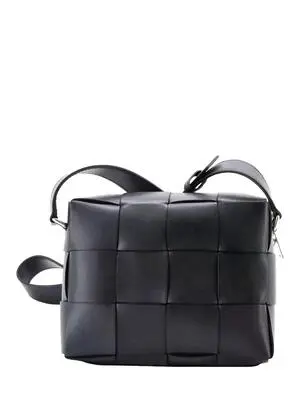 Bottega Veneta Bottega Veneta Cassette Zip Camera Maxi Intrecciato Leather Crossbody Bag Grey