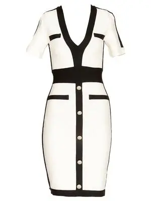 SOHUMAN Bessette Midi Dress With Button Detailing - Black