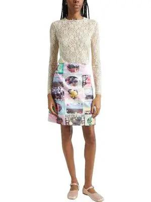 Sandy Liang Scoby Long Sleeve Lace Top - Ivory