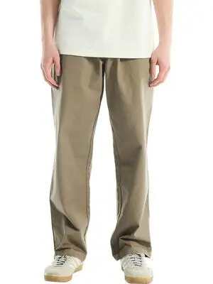 VOUSETI Relaxed Fit Tailored Cotton Pants - Coffee
