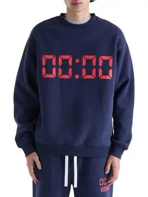 VOUSETI Us Against Time" Crewneck Sweatshirt - Navy