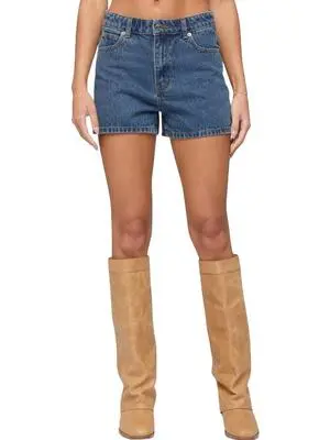 EDIKTED Milena Denim Shorts - Blue-washed