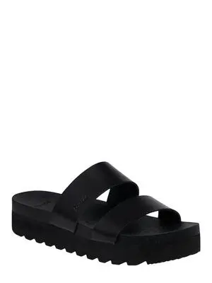 Sanuk Platform Two-strap Sandals - Full Black