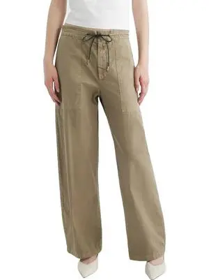 FRAME Cotton Utility Drawstring Pants - Army