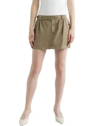 FRAME Cotton Utility Mini Skirt - Army