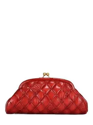 OLD TREND Petunia Quilted Leather Beauty Pouch - Red