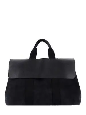 Hermès Valparaiso Bag Toile And Leather Mm - Noir