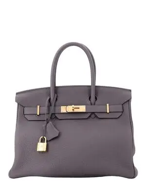 HERMÈS Birkin Handbag Grey Togo With Rose Gold Hardware 30