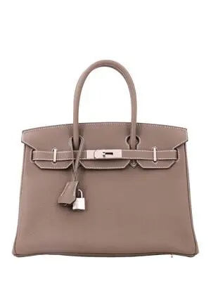 HERMÈS Birkin Handbag Grey Togo With Palladium Hardware 30