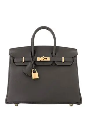 HERMÈS Birkin Handbag Green Togo With Gold Hardware 25