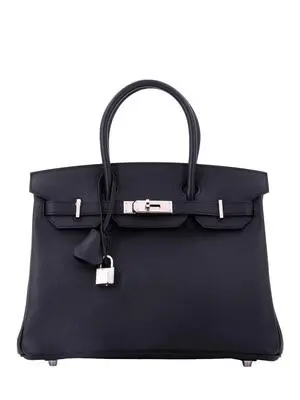 HERMÈS Birkin Handbag Black Epsom With Palladium Hardware 30