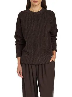 OYUN Romy Ribbed Crewneck Sweater - Espresso