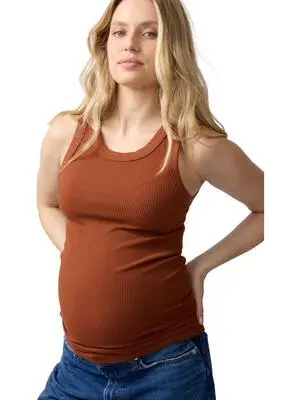 Ingrid & Isabel® Ingrid & Isabel Seamless Maternity Rib Tank - Rust