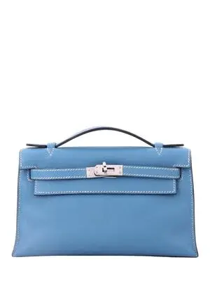 Hermès Kelly Pochette Swift - Bleu Jean