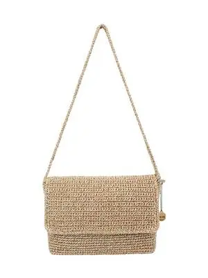 THE SAK Marlow Crochet Flap Shoulder Bag With Embroidered Fish Detail - Bamboo Static
