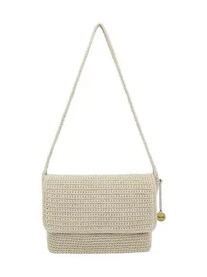 THE SAK Marlow Crochet Flap Shoulder Bag With Embroidered Fish Detail - Ecru