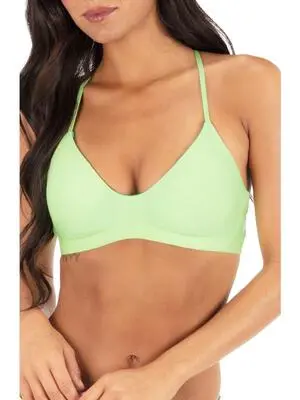 Hurley Racerback Bikini Top With Lace-up Back - Lime