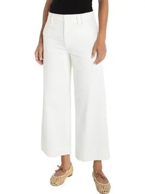 LIVERPOOL High Waist Crop Wide Leg Pants - Whipped Cream