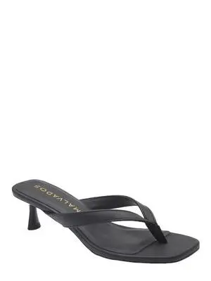 MALVADOS Lbk Kitten Heel Thong Sandal - Noir